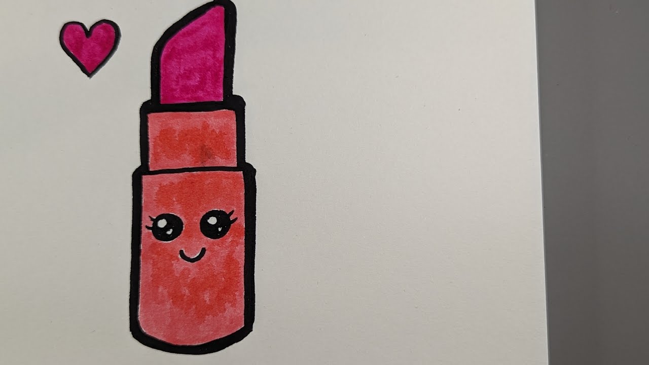 How To Draw a cute lipstick | Easy Step-by-Step Drawing Tutorial for ...