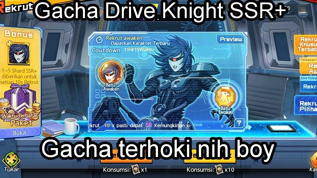 Gacha Drive Knight SSR+ gacha terhoki one puch man the strongest - YouTube