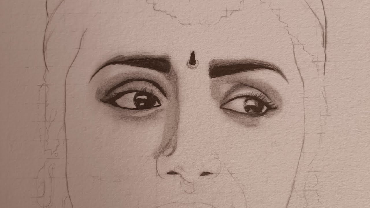 Thrisha pencil drawing / Trisha in PS1 @ismart venky arts - YouTube