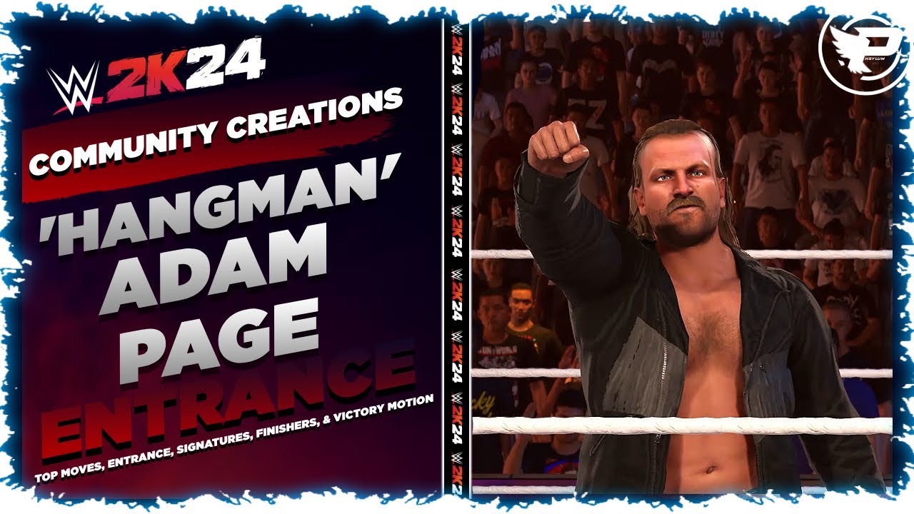 ‘Hangman’ Adam Page WWE 2K24 Entrance, Top Moves, Signatures, Finishers ...