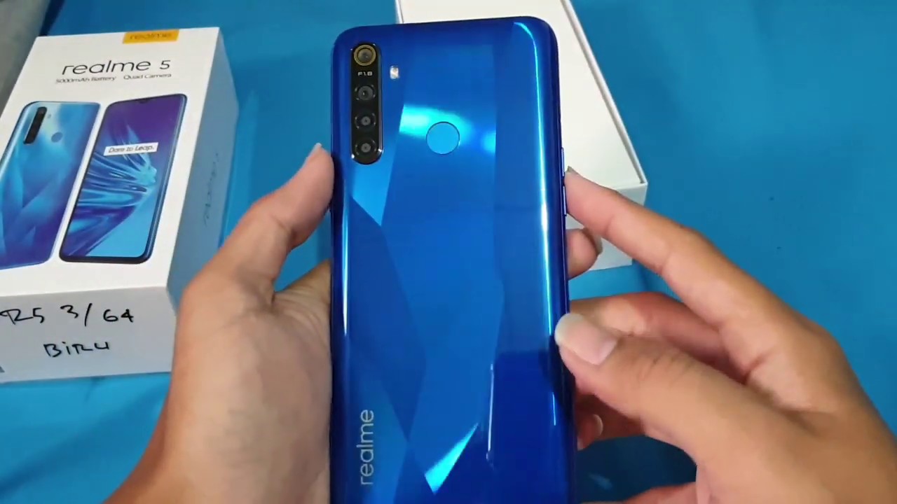 Unboxing Realme 5 Blue 3GB / 64 GB Indonesia - YouTube