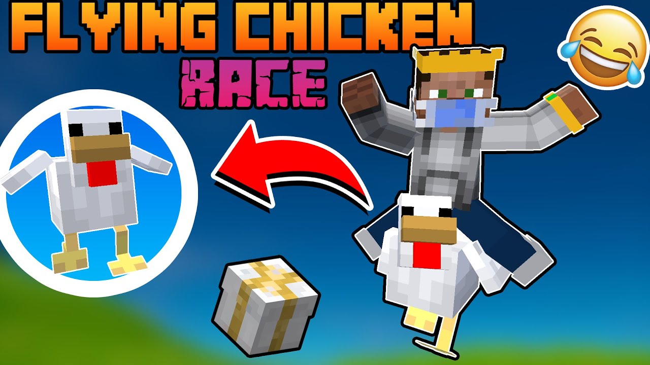 MINECRAFT Winter Chicken Race | Hypixel Skyblock Winter Island Gift ...