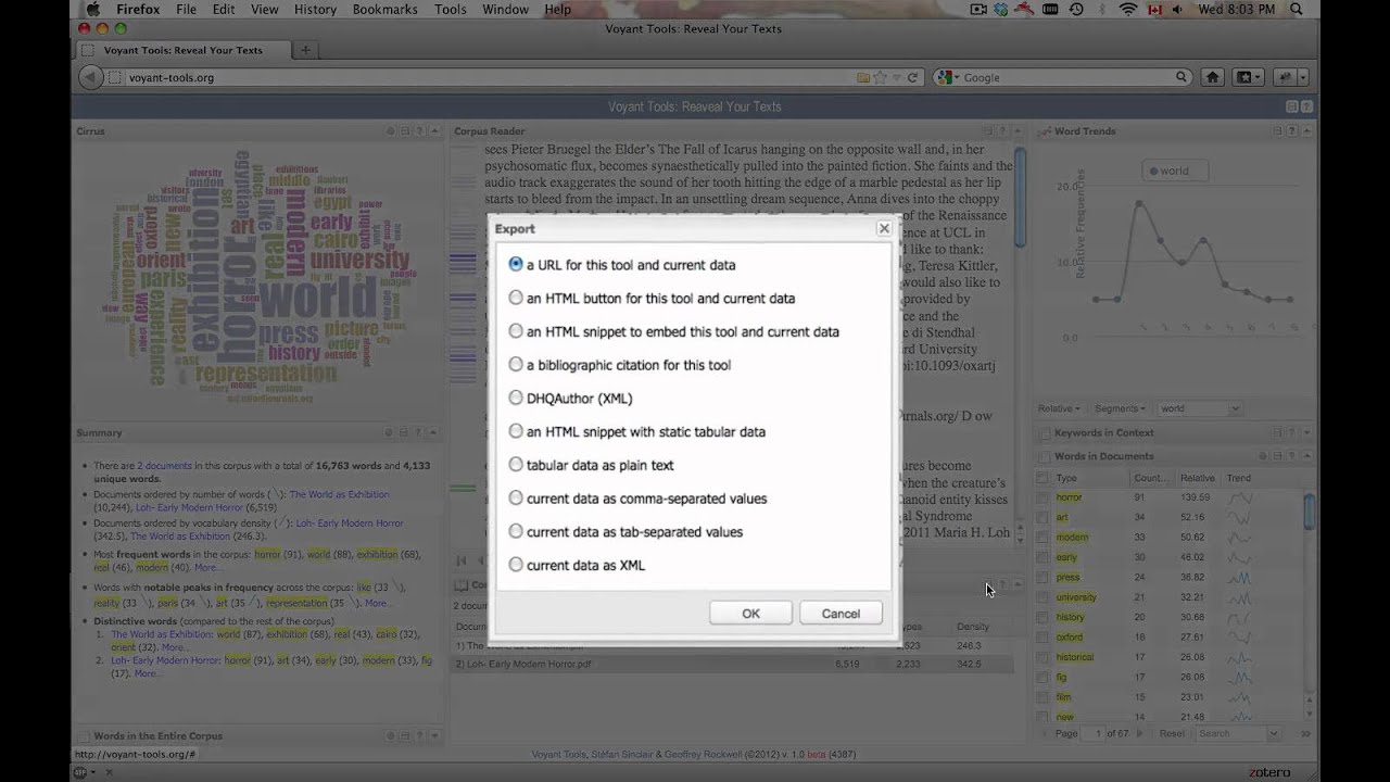 Voyant Corpus Grid Tool - YouTube