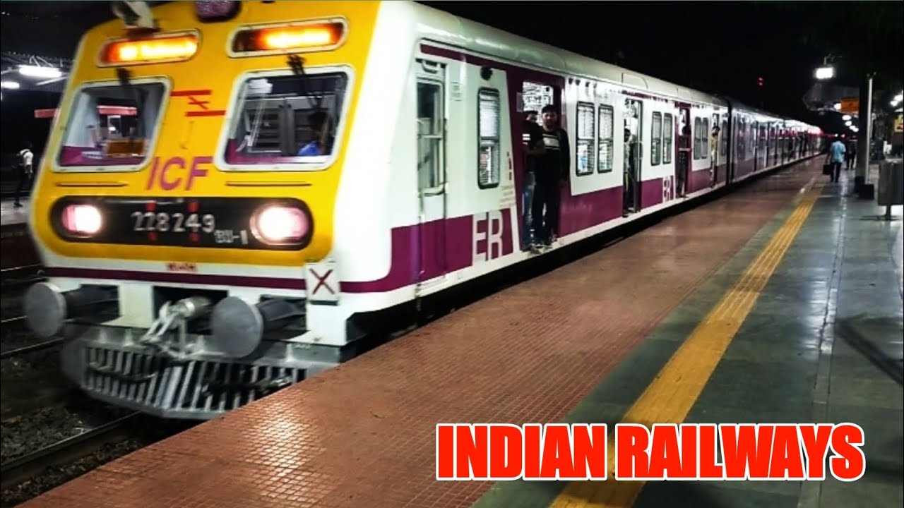 Local Train Traffic in Highly Busy Rail Route at Rush Hour.@the train ...