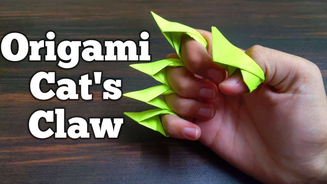 How To Make A Paper Cat's Claws - Origami Claws - YouTube