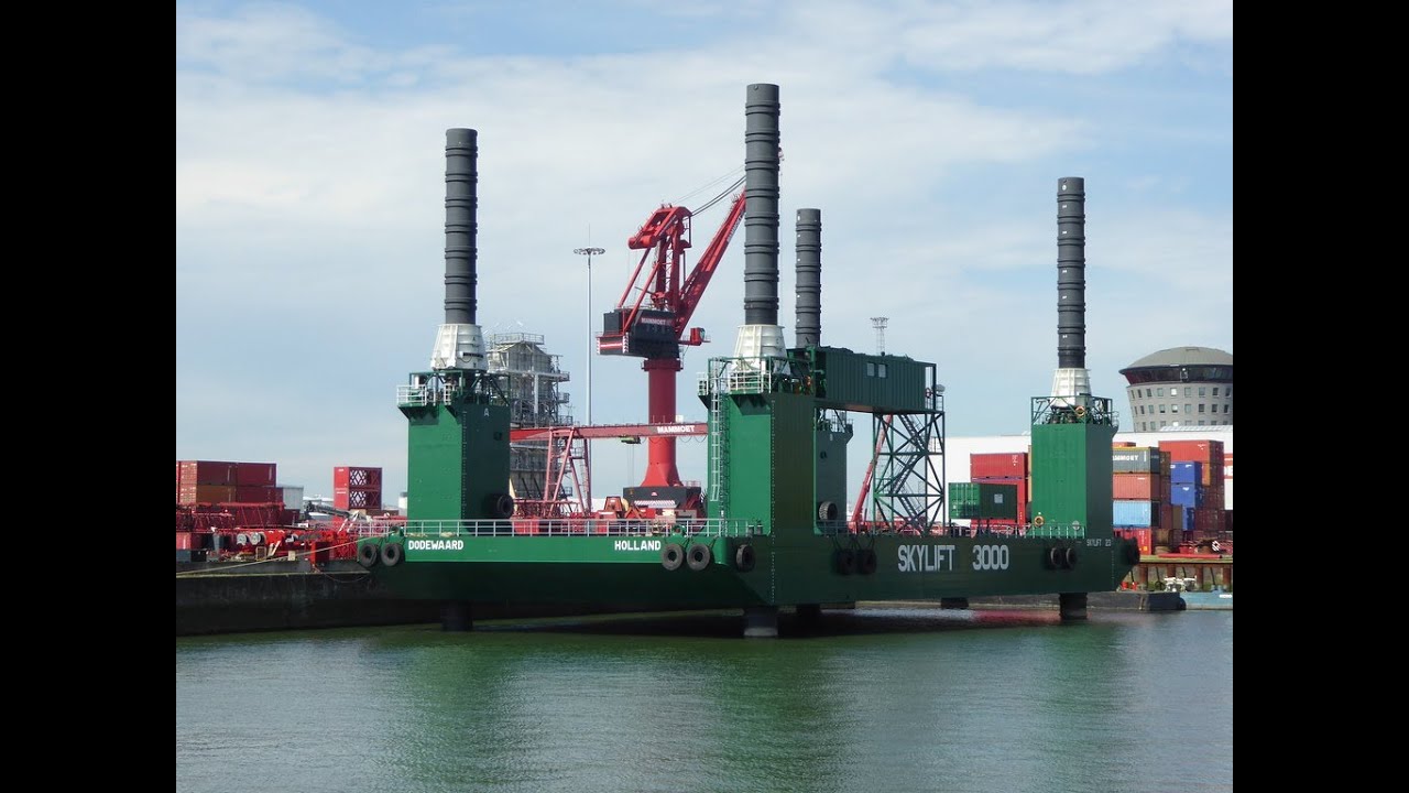 JACK-UP BARGE TYPHOON - tug assisted by BRUTUS on it's way to LOWESTOFT ...