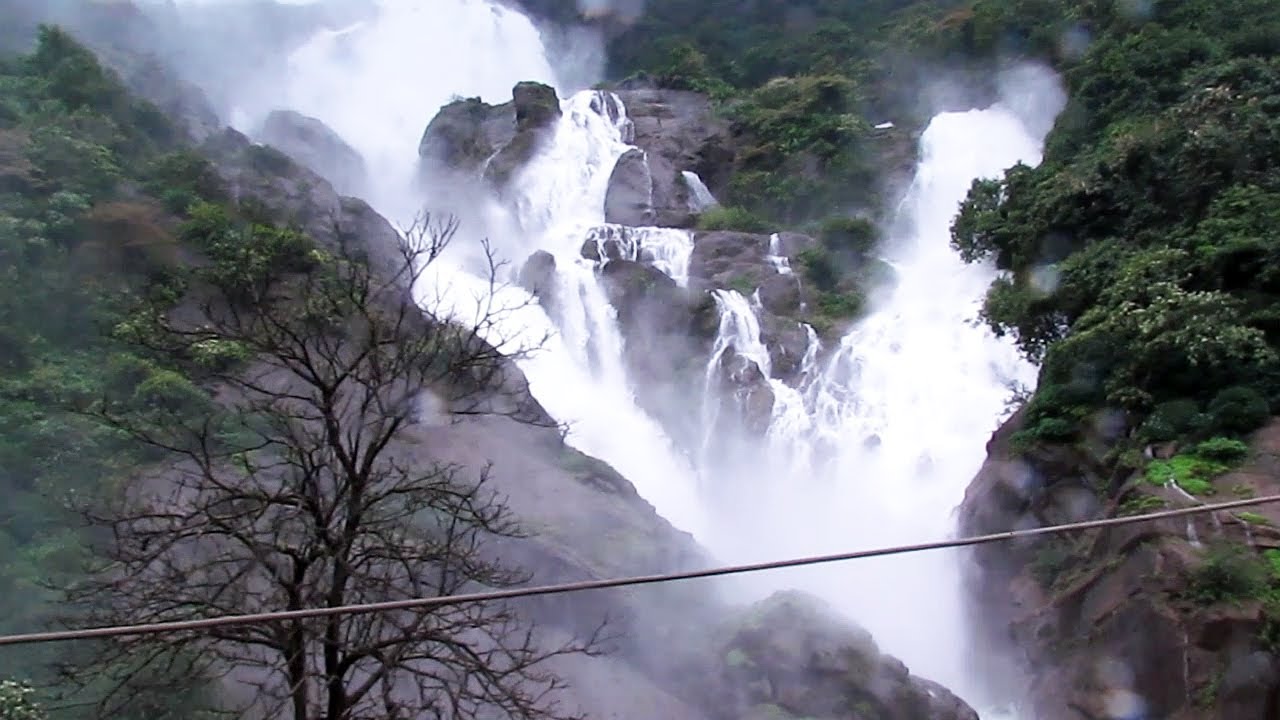 Passing Through the Dudhsagar Falls ! - YouTube