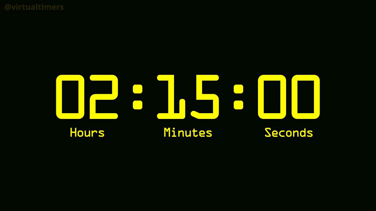 2 Hours And 15 Minutes Countdown Timer With Alarm Time Markers 2 Hours And 15 Minutes Countdown Timer With Alarm Time Markers
