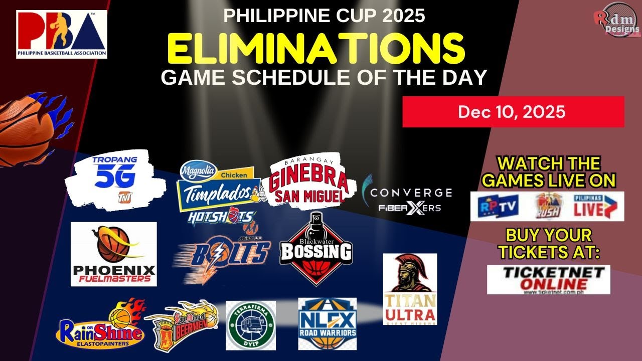 Pba Philippine Cup 2025 Eliminations Game Schedule of the Day Dec 10 ...