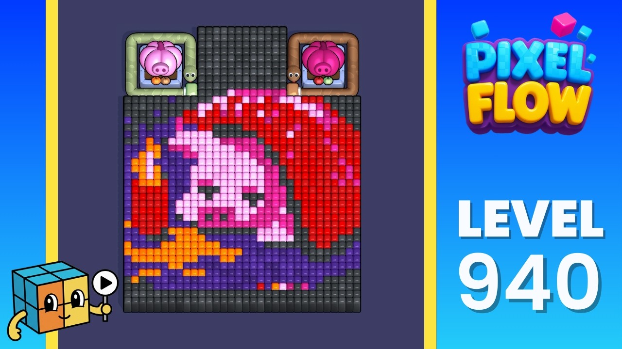 Pixel Flow Level 940 (Very Hard) Walkthrough Solution - YouTube