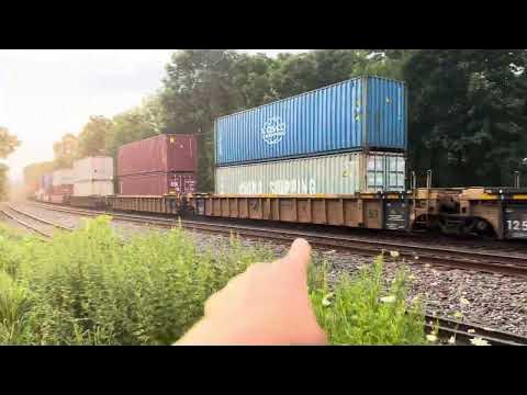 (BURNT ENGINE 2/2) NS 4409 AC44C6M leads NS 269 through Piscataway w/ a friendly crew & a Nice ...