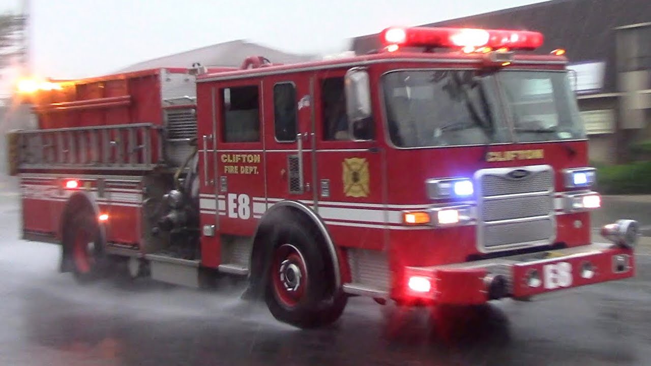 Clifton Fire Department Spare Engine 8 Responding 5-29-19 - YouTube