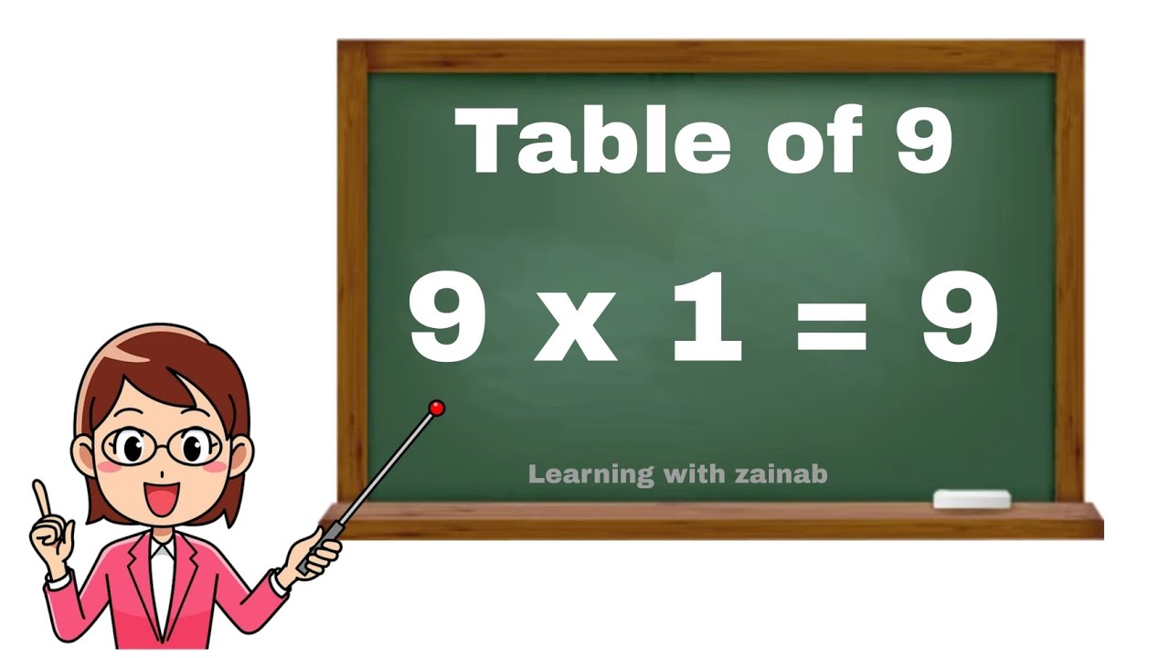 Table of 9!learn table of nine!table of 9!learn multiplication table of ...