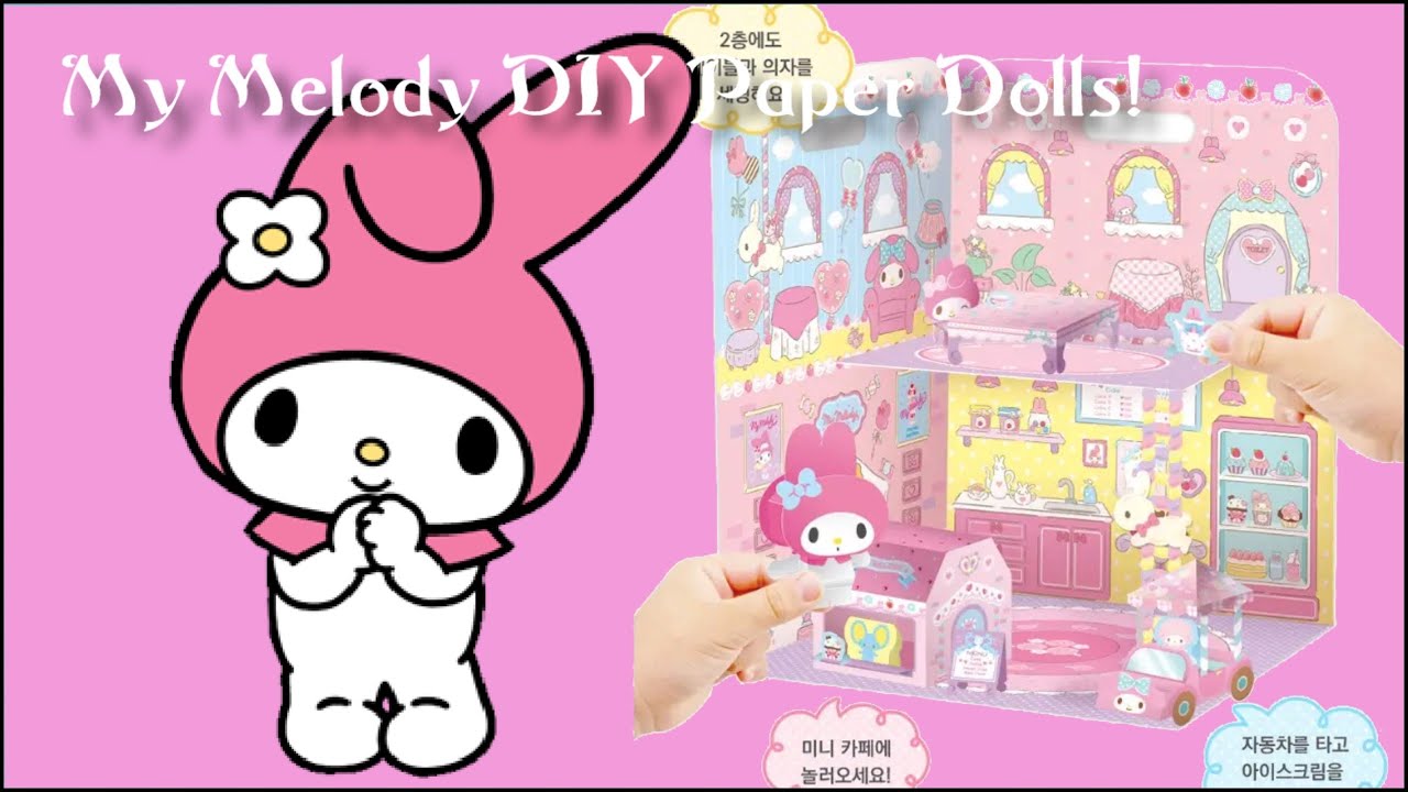My Melody Paper Doll Tea Party Craft ASMR - YouTube