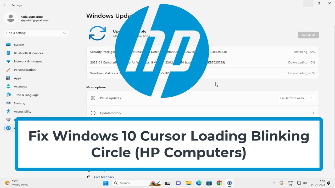 Fix Windows 10 Cursor Loading Blinking Circle Hp Computers Youtube