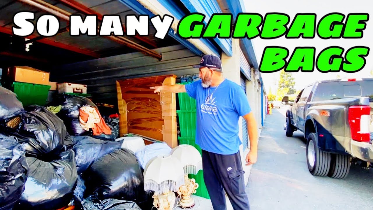 GAMBLED $1260 on GARBAGE BAGS stuffed in storage unit - YouTube