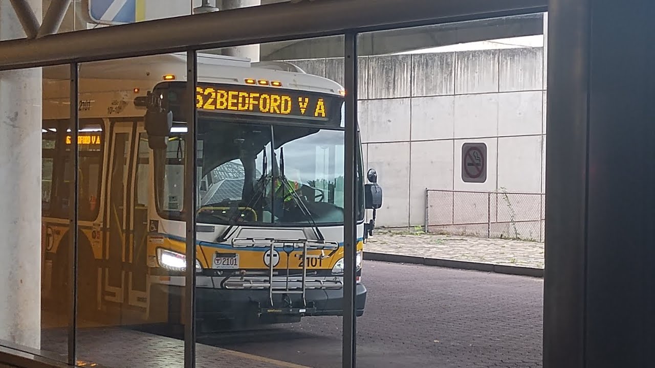 Riding MBTA route 62 outbound to Bedford VA Hospital. (announcements ...