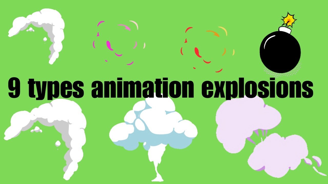 Explosions animation green screen footage - YouTube