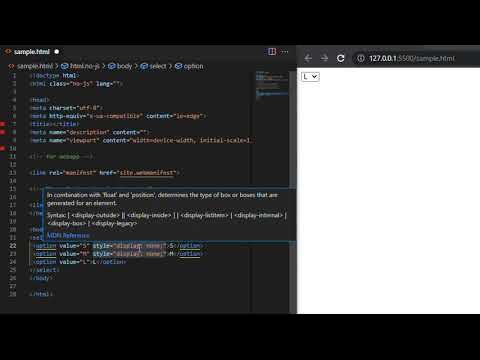 HTML option element behavior - YouTube