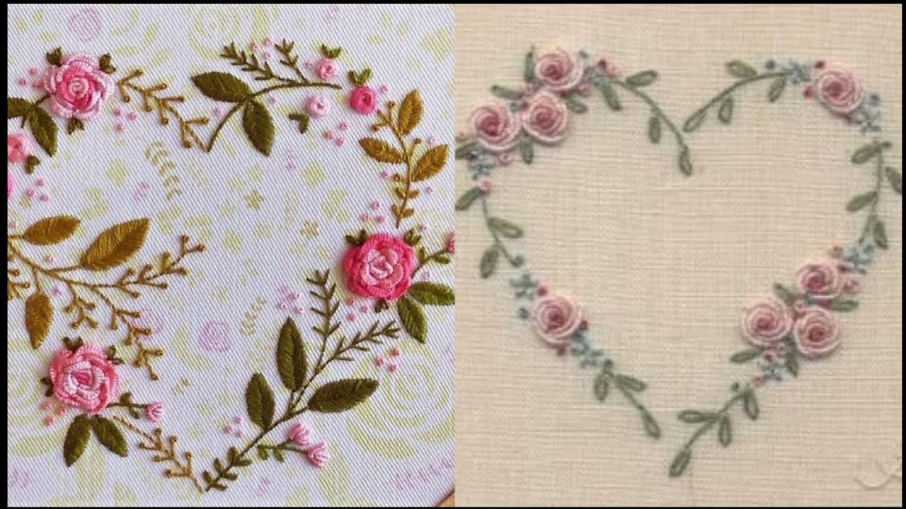 Stylish and pretty heart shape Hand embroidery designs||amazing ...
