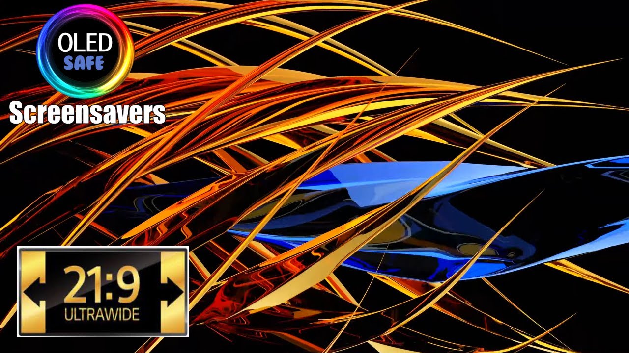 21:9 Ultrawide Abstract Colorful Streamers Screensaver (No Sound) - 10 ...