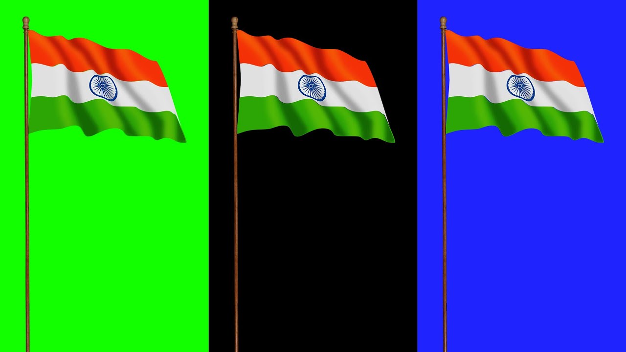 Indian Flag Green Screen 4K Video Effect l Waving Flag Chroma Video ...