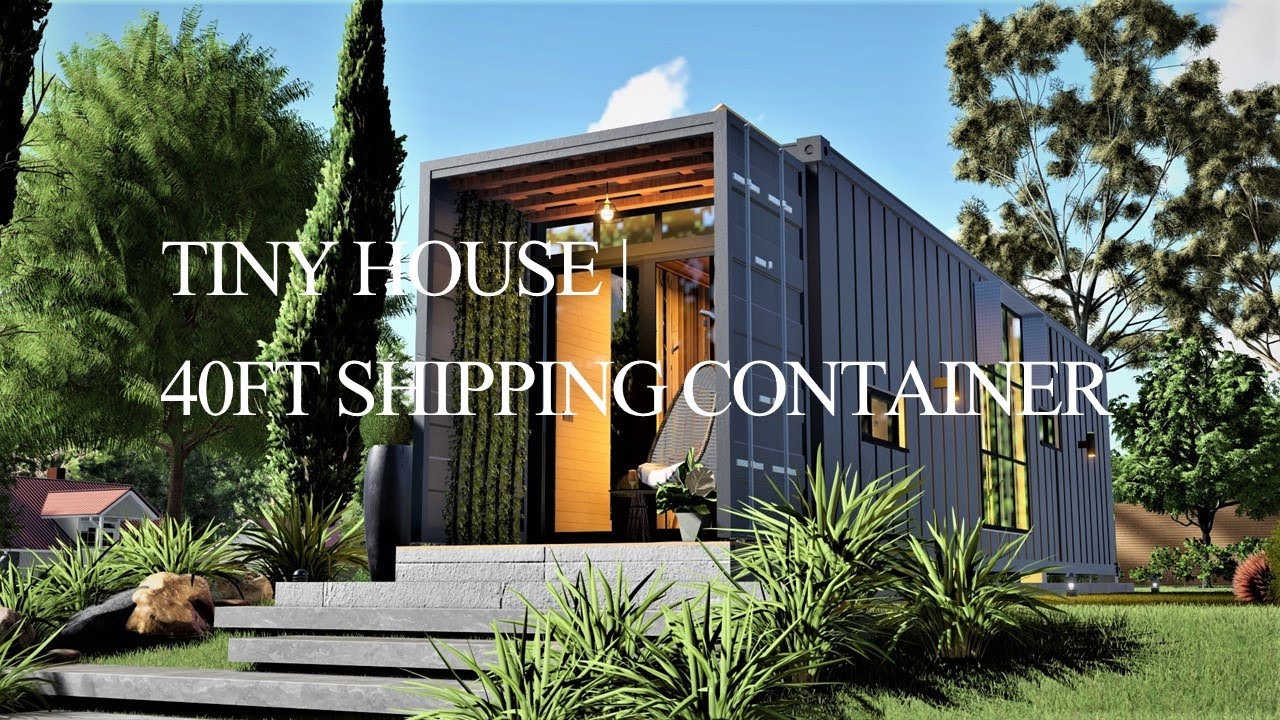 Tiny House Design | 40ft Shipping Container 1-Bedroom Home - YouTube
