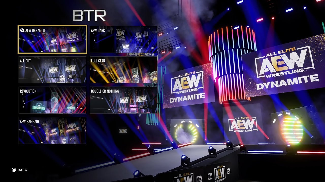 AEW Fight Forever All Arenas Select Screen In-Game Base Showcase - YouTube