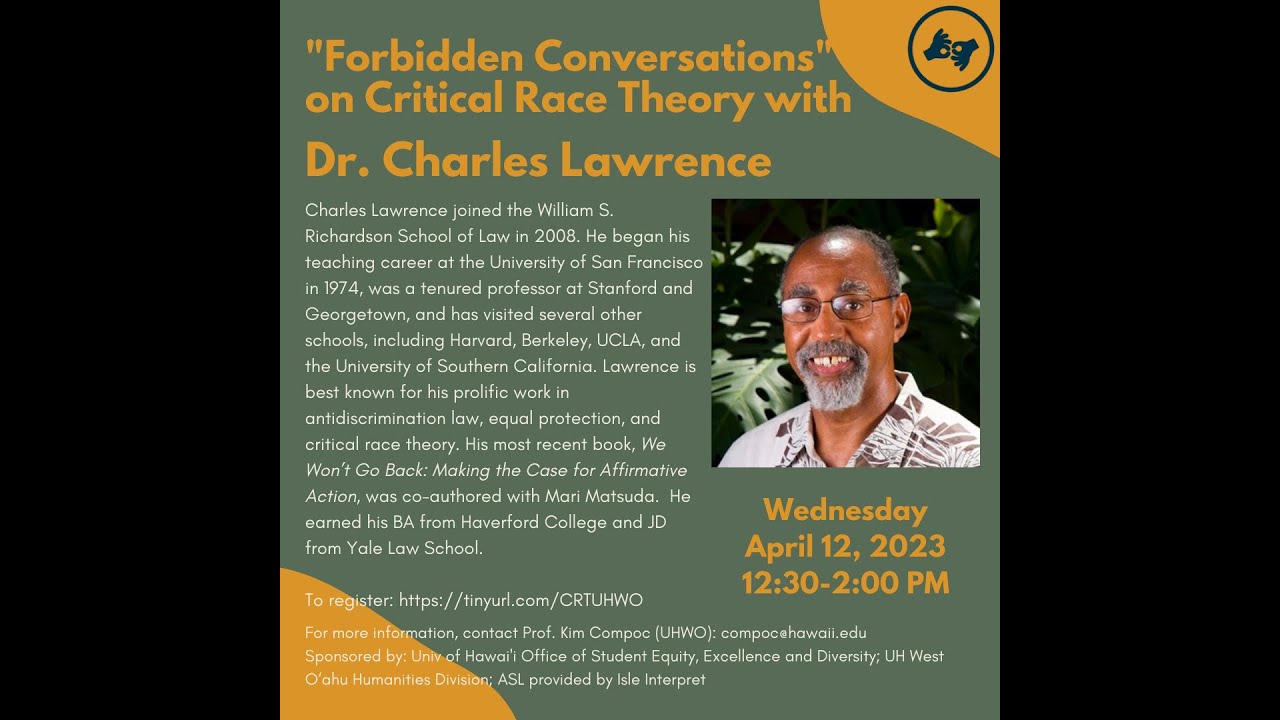 "Forbidden Conversations" on Critical Race Theory with Dr. Charles ...
