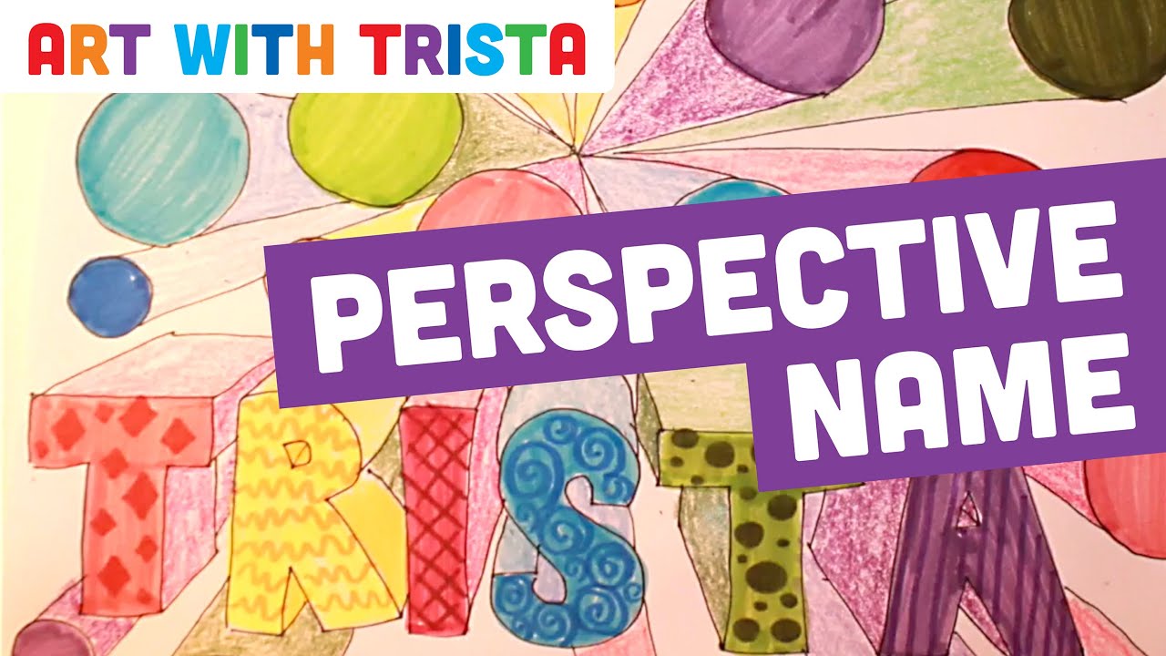 1 Point Perspective Name Art Tutorial - Art With Trista - YouTube