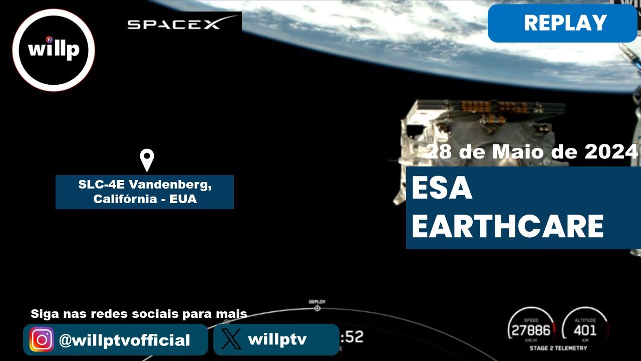MISSÃO ESA EARTHCARE | SPACEX - YouTube