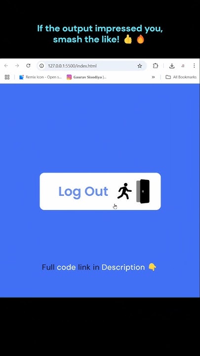 Smooth Animated Logout Button using HTML & CSS 🚪 #webdevelopment #coding #animation #shorts ...