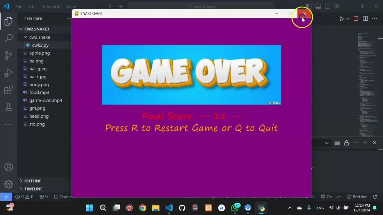 Snake Game with Python and Pygame - YouTube
