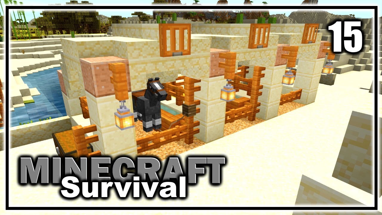 Building Sandstone Stables in Minecraft! | Minecraft Bedrock 1.14 ...