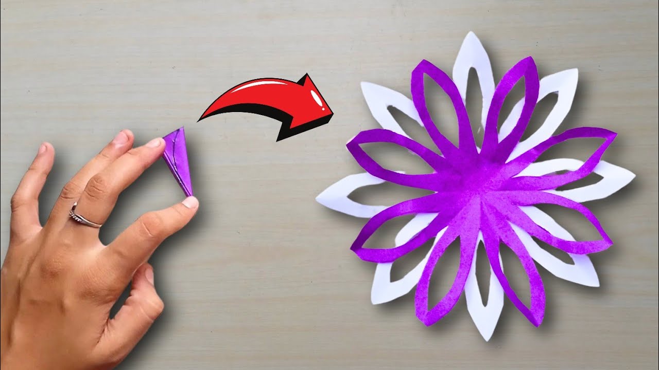 Very Simple Flower Making Step by Step | Flower Craft Tutorial | Paper ...