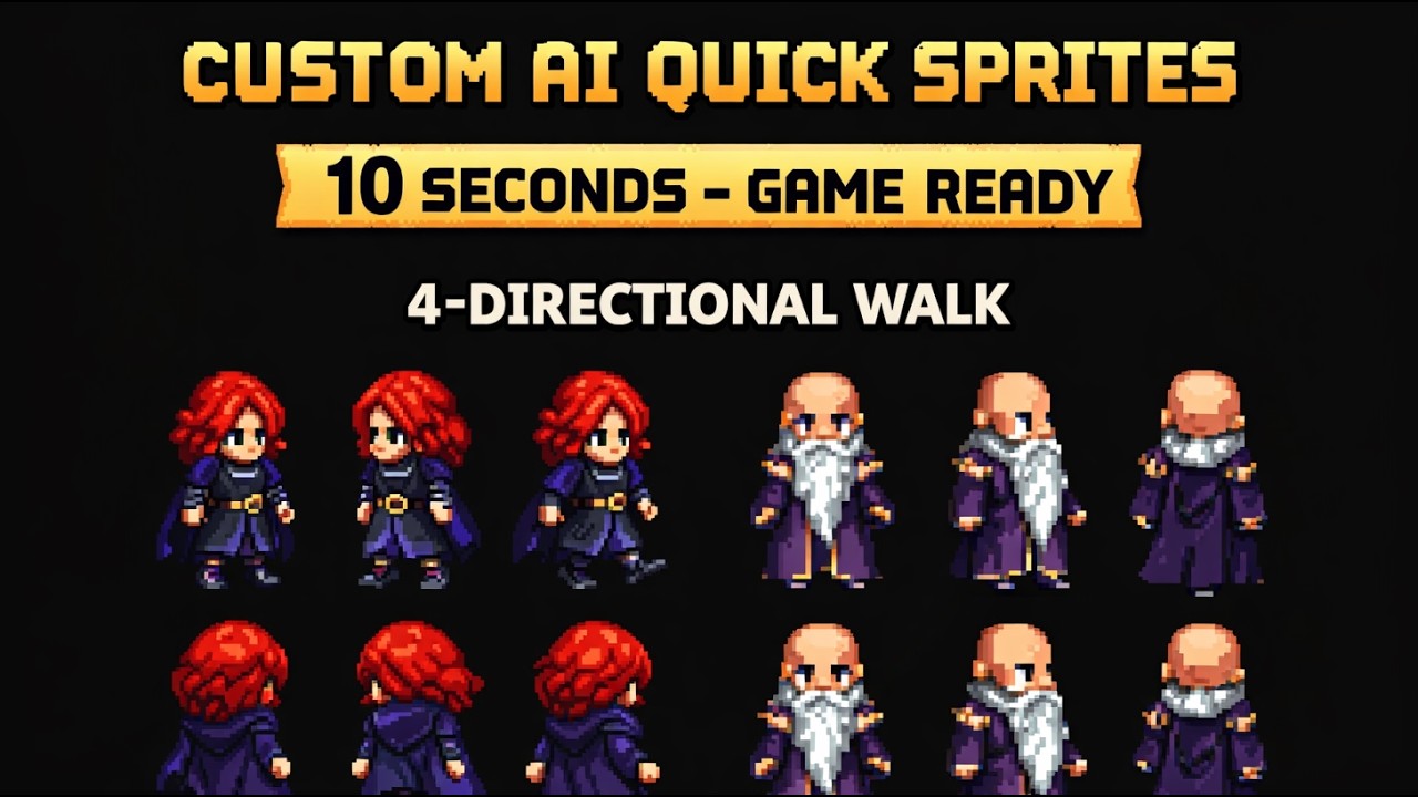 AI Quick Sprites - 10 Seconds! Game Ready! Custom! 4-Directional Walk ...