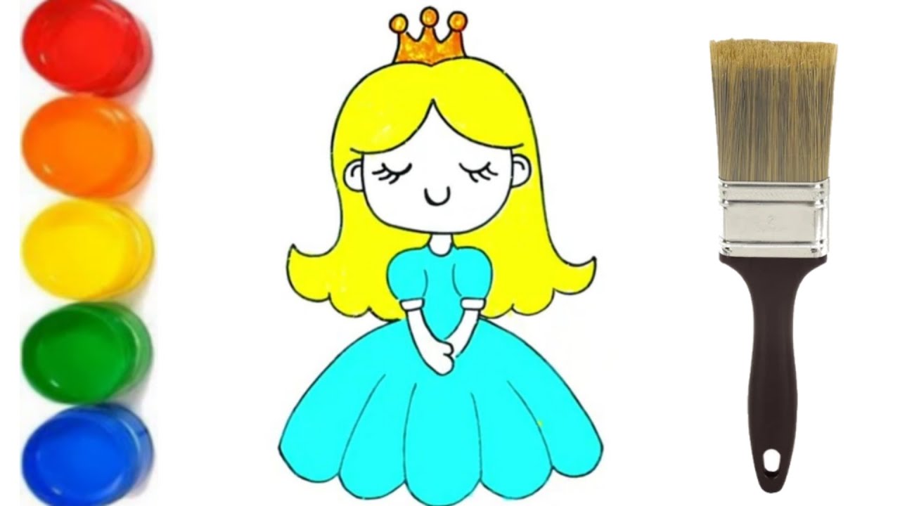 Royal Beauty! Cute Dress🥻👗 Princess Queen Drawing for Kids & Toddlers ...
