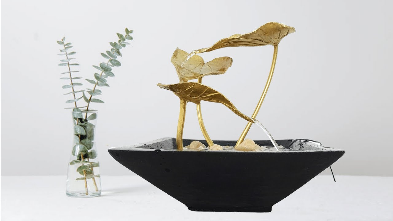 Waterfall from cement and clay || mini feng shui waterfall || great ...