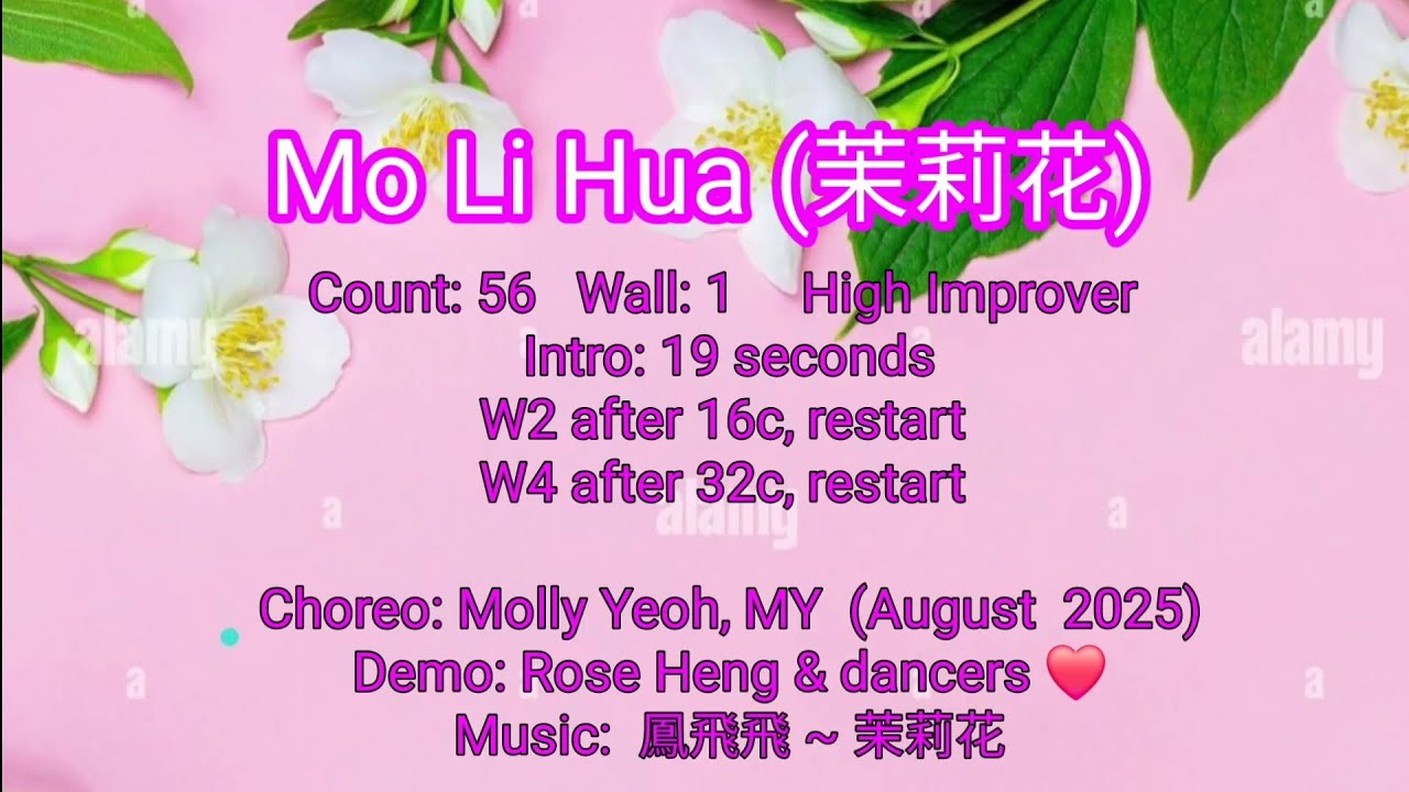 Mo Li Hua (茉莉花) Line Dance [Choreo: Molly Yeoh, MY (August 2025] - YouTube