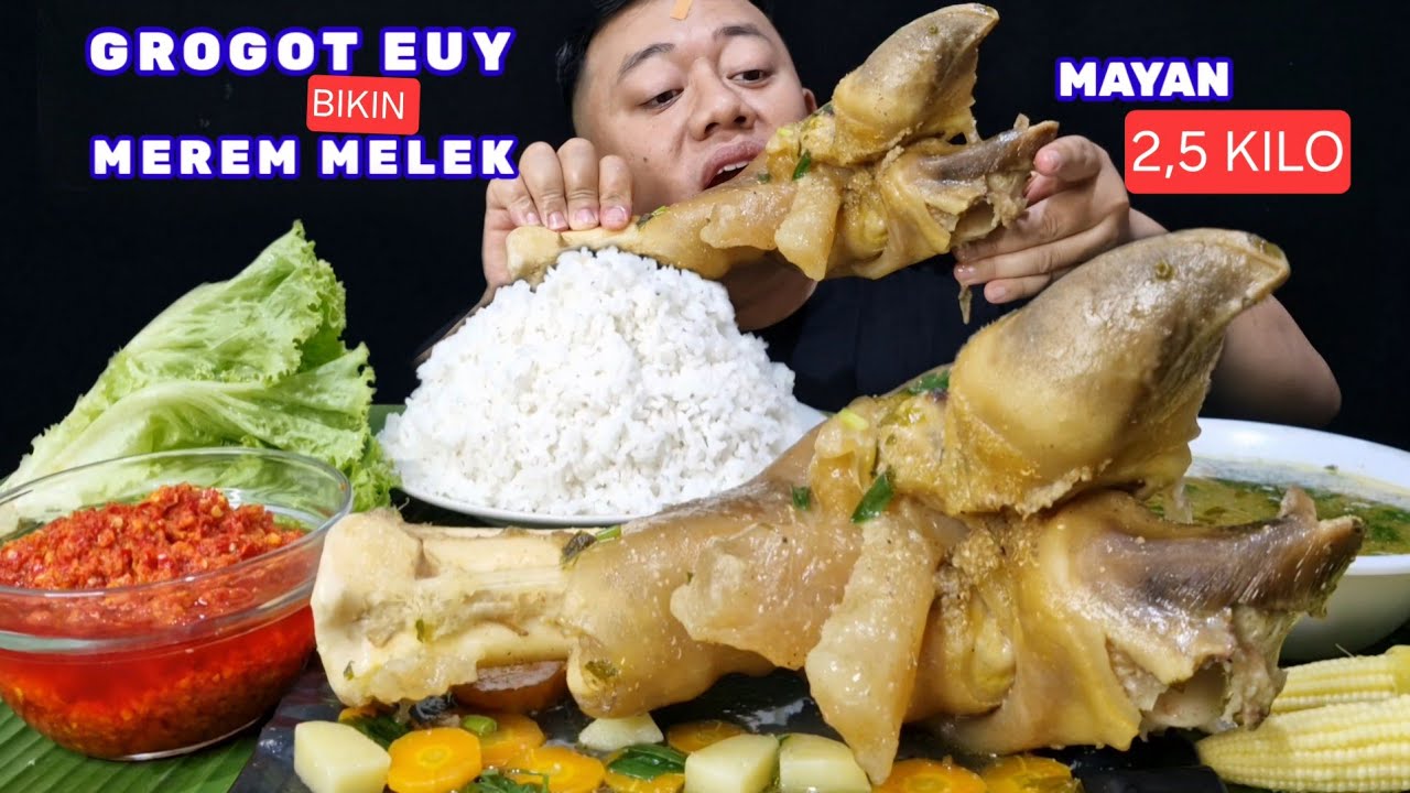 MUKBANG LEZAT DAN BERGIZI ⁉️ MAKAN SOP KAKI SAPI GRAGOT UTUH SAMBEL ...