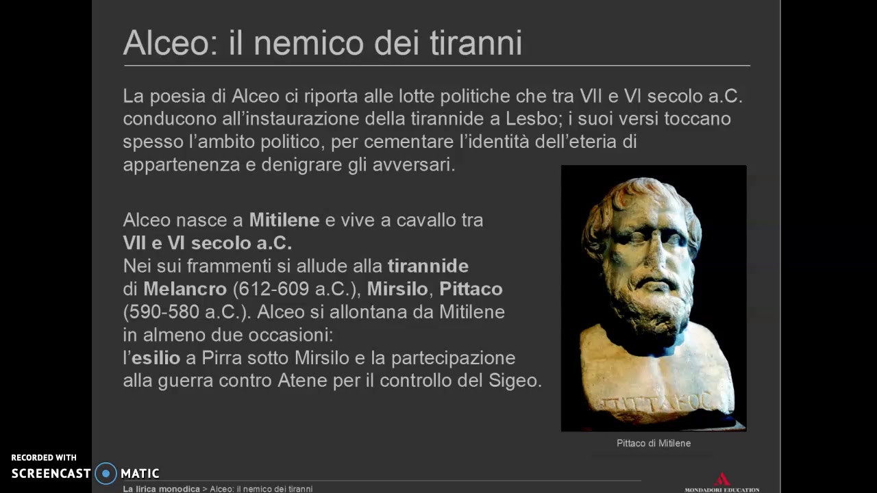 La lirica monodica:Alceo (prof.ssa Della Corte) - YouTube
