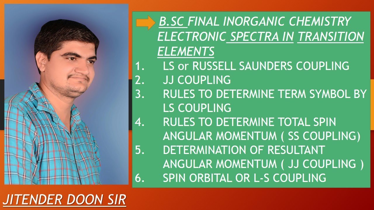 B.SC FINAL LS COUPLING RUSSELL SAUNDERS COUPLING ELECTRONIC SPECTRA IN ...