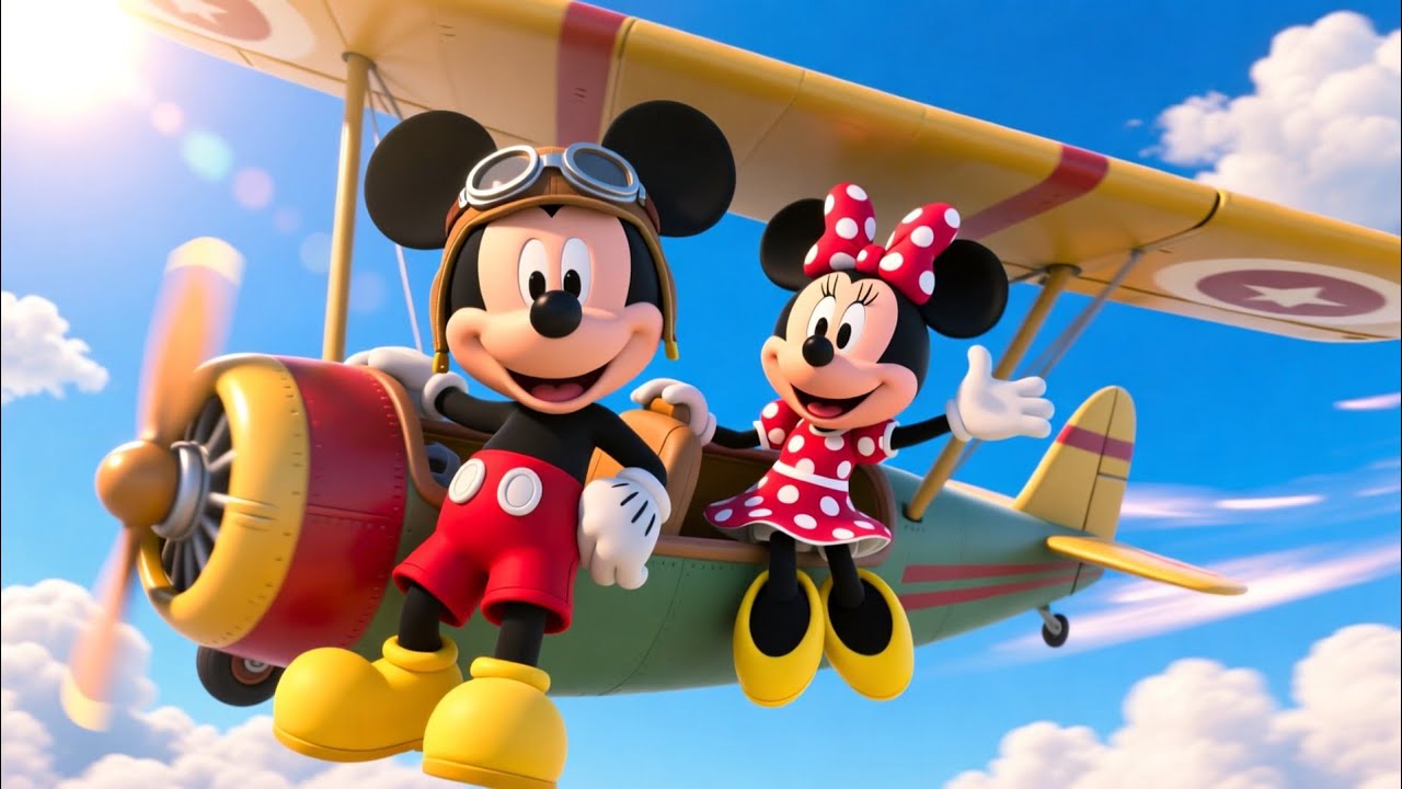 ️🐭 Mickey & Miss Mickey Mouse Fly an Aeroplane Adventure! 🌈 - YouTube