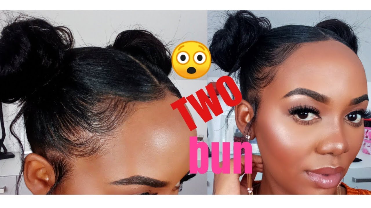 How To Make TWO BUNS HAIR TUTORIAL & EDGES Tutorial - YouTube