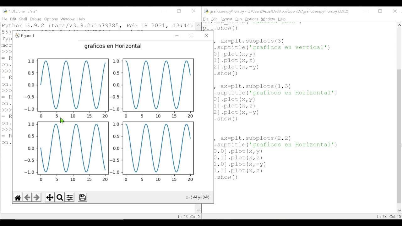 Uso arreglos de gráficos en figuras con python y matplotlib - YouTube