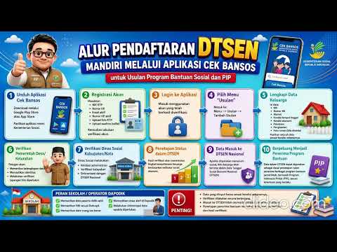 ALUR PENDAFTARAN DTSEN MANDIRI MELALUI APLIKASI CEK BANSOS UNTUK USULAN PIP