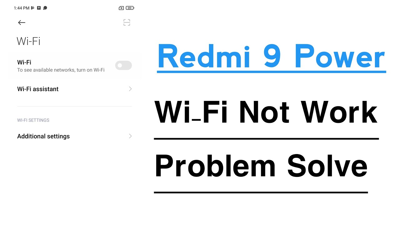 Redmi 9 Power Wi Fi Not Working Problem Solve | Wi Fi Problem Kaise ...