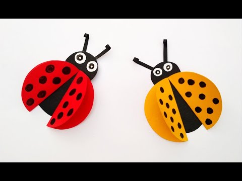 How to make paper ladybug | Easy paper insect | DIY paper crafts - YouTube