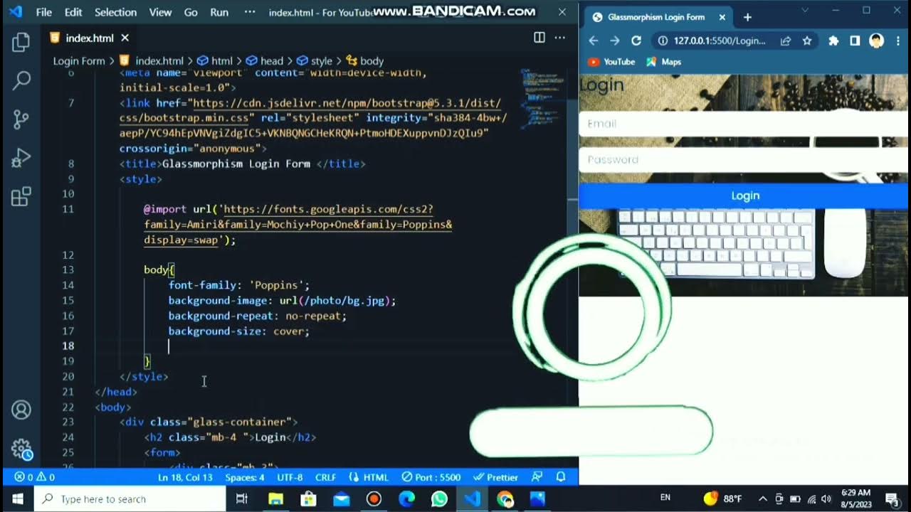 ASMR Programming - Glassmorphism Login Form - No Talking. |bootstrap, css|🔥 - YouTube