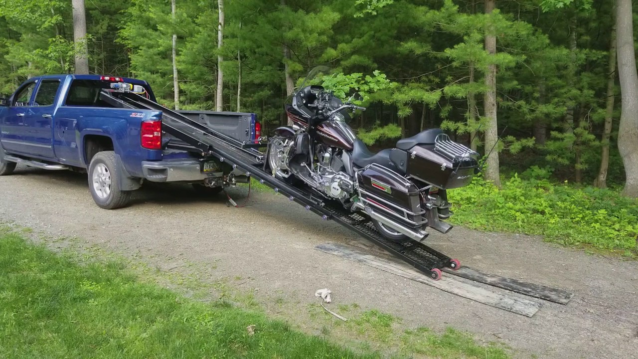 Home made Hitch Mounted Motorcycle Auto Loader - YouTube